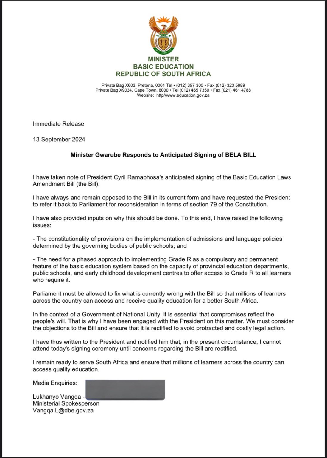 South African President Ramaphosa signs BELA bill into law as Education ...