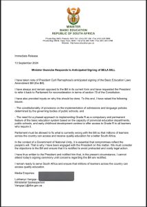 South African President Ramaphosa signs BELA bill into law as Education ...